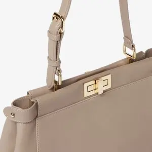 Fendi My Peekaboo Medium Dove Gray Leather Bag